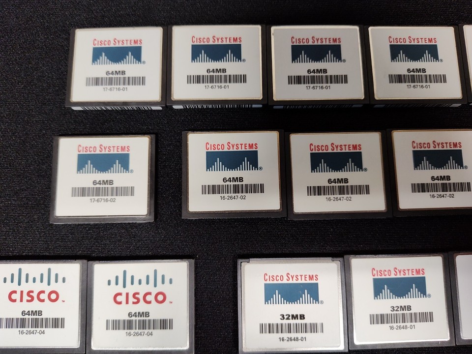 Mixed Lot of 19 Cisco CompactFlash Memory Cards, (17-6716-01, 17-6716 ...