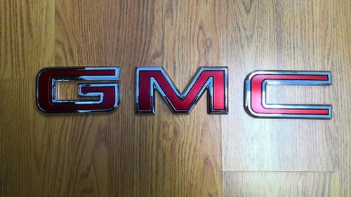OEM GMC Emblem Badge for 2019-2025 Sierra Chrome Red USED | eBay