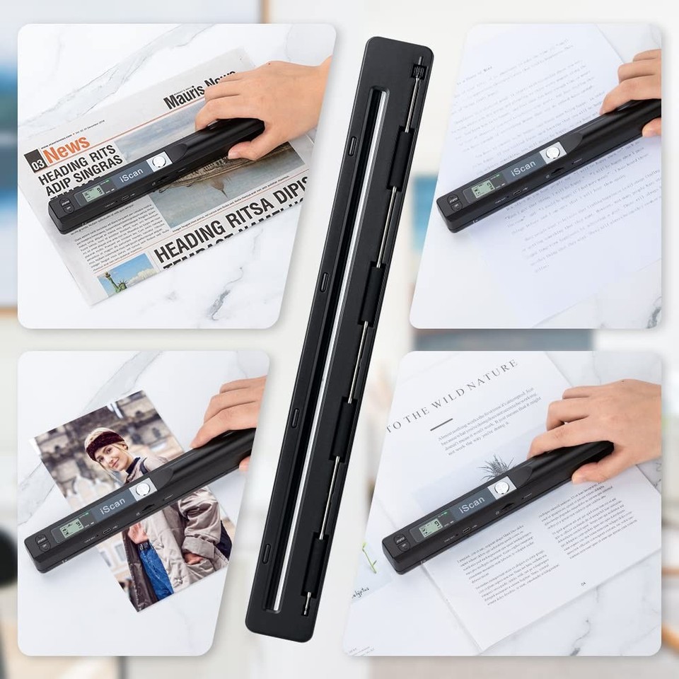Portable Scanner, Photo Scanner for A4 Documents, Handheld Scanner for ...