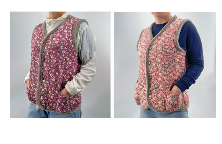 korean floral quilted vest Kimchi Vest Granny-core | eBay