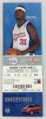 NBA 2008 12/13 Houston Rockets at Los Angeles Clippers Basketball ...