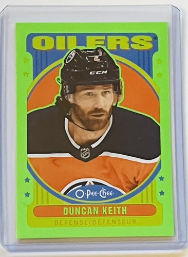 Duncan Keith Neon Green Border /50 - 2021-22 Series 2 O-Pee-Chee Update ...