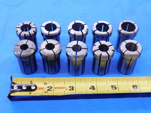 10pc LOT ERICKSON KENNAMETAL DA180 COLLETS SIZES 3/8 - 23/32 NO ...