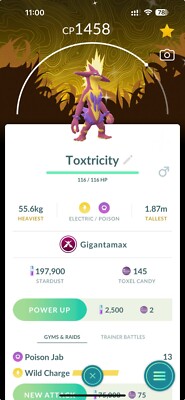 Shiny Toxtricity Amped Form Gigamax Global background- P T C - Read ...
