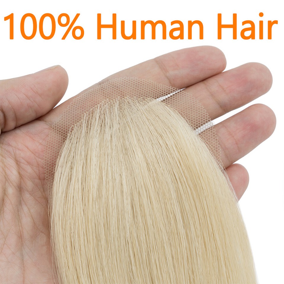 Bald Spot Human Hair Patch Toupee for Women Men Full Lace Base ...