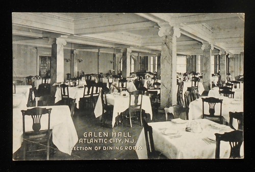 1910s Interior Section of Dining Room Galen Hall Hotel Atlantic City NJ ...