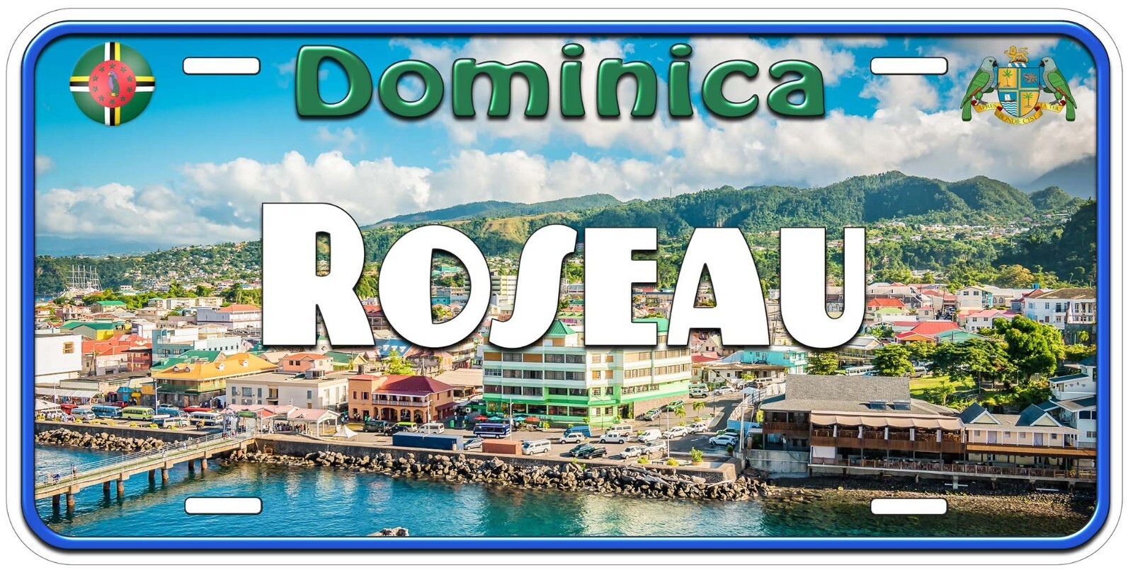 Roseau Dominica Novelty Car License Plate | eBay