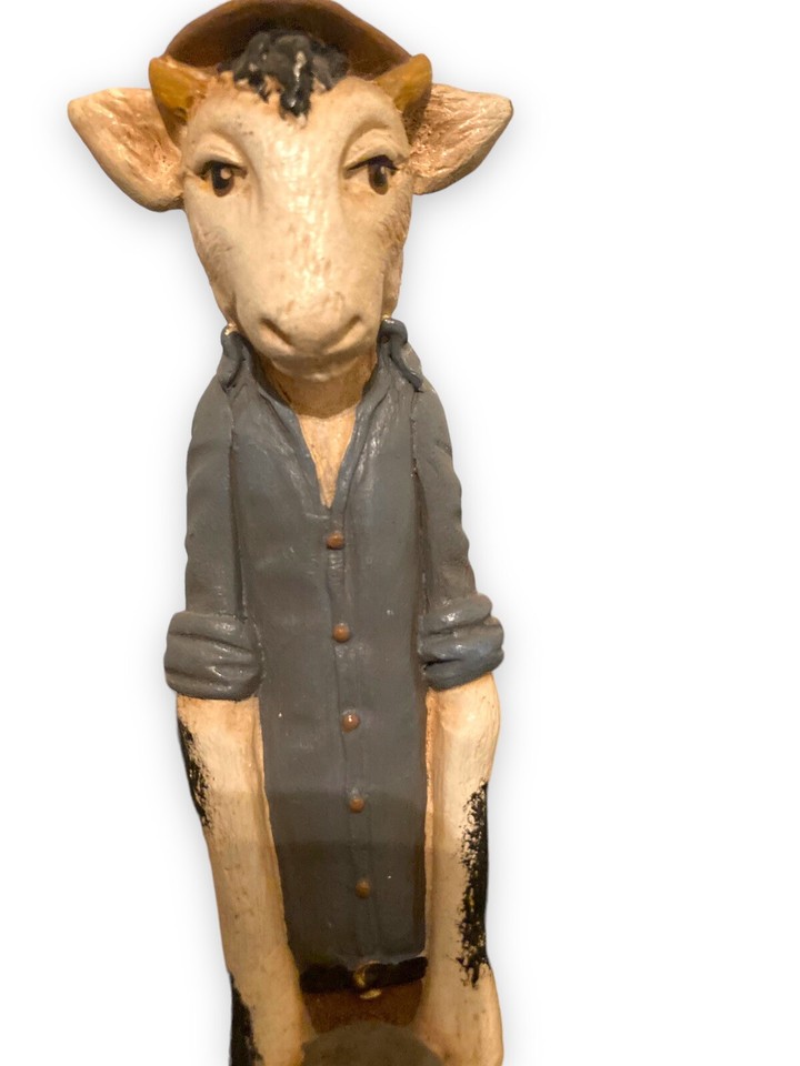 Vintage Jim Shore COW Tall Slender Pencil Country MALE Figurine 11 ...