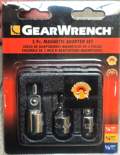 Gearwrench 3pc Magnetic Reducer/ Adapter Set 1/4, 3/8 & 1/2" drive ...