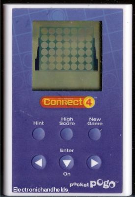 HASBRO POGO CONNECT FOUR ELECTRONIC HANDHELD BOARD GAME MILTON BRADLEY ...