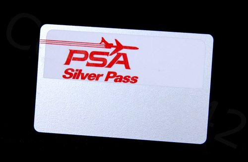 PSA Vintage BLANK Silver Pass Card Employee Member Pacific Southwest ...