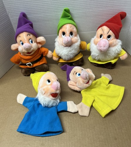 Vintage Disney Snow White & The & Seven Dwarfs, Plush Dolls, Puppets ...