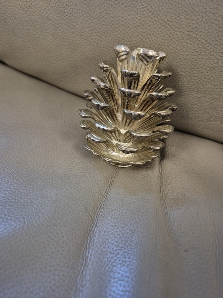 Vintage Godinger Silver Art Co, Ltd Metal Pine Cone Taper Candle Holder ...
