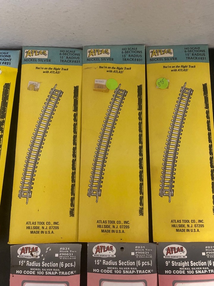 Lot of 10 NOS Atlas HO Train Track Nickel Plated 821, 831 & 843, **NEW ...