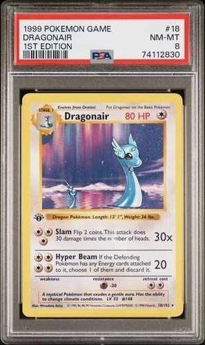 1999 POKEMON BASE SET 1ST EDITION #18 DRAGONAIR PSA 8 | eBay
