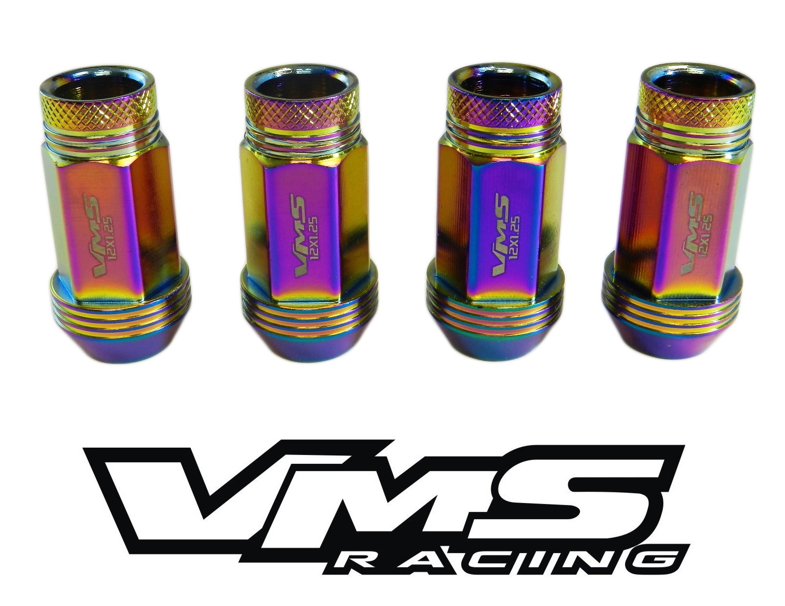 VMS RACING 20PC NEOCHROME 12X1.25 ALUMINUM LUG NUTS FOR 09-16 NISSAN ...