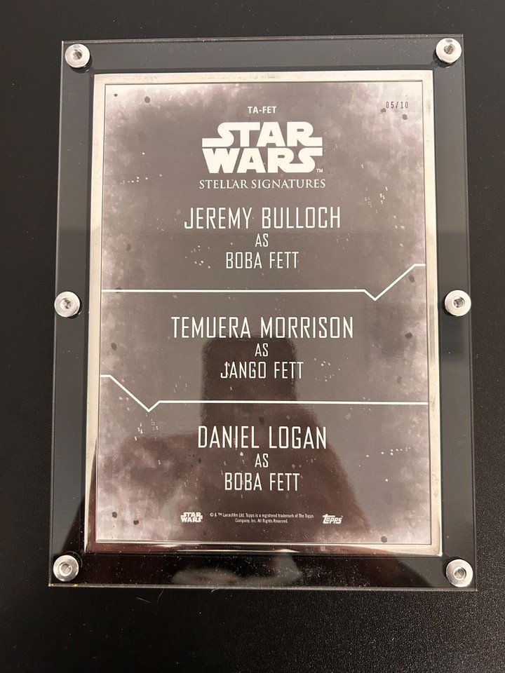 2020 Topps Star Wars Stellar Purple Triple BOBA Fett BULLOCH MORRISON ...