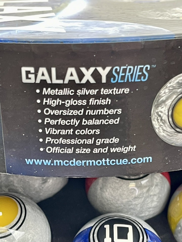 McDermott Galaxy Lunar Rocks Regulation Pool Table Billiard Balls ...