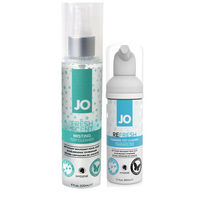 JO Misting Toy Cleaner 4oz Fresh Scent + JO Refresh Foaming Toy Cleaner ...