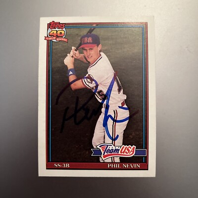 PHIL NEVIN 1992 TOPPS USA AUTOGRAPHED SIGNED AUTO BASEBALL CARD | eBay
