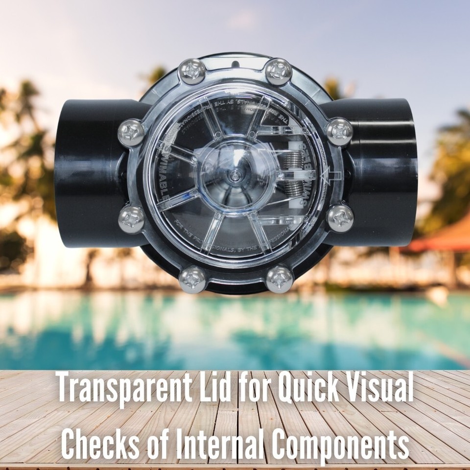 7305 Pool & Spa Check Valve 180 Degree Straight 2" to 2-1/2" (1 Pack ...