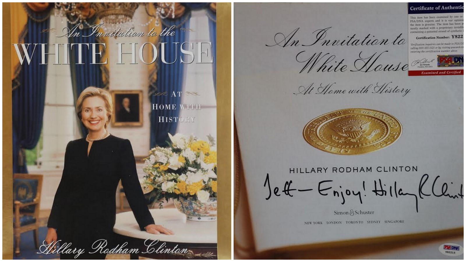 HILLARY RODHAM CLINTON Signed Book, PSA/DNA#:Y82215 | eBay