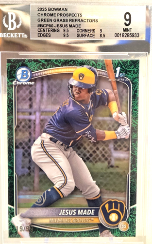 JESUS MADE 2025 Bowman Chrome Prospects Green Grass 1ST /99rookie *BGS ...