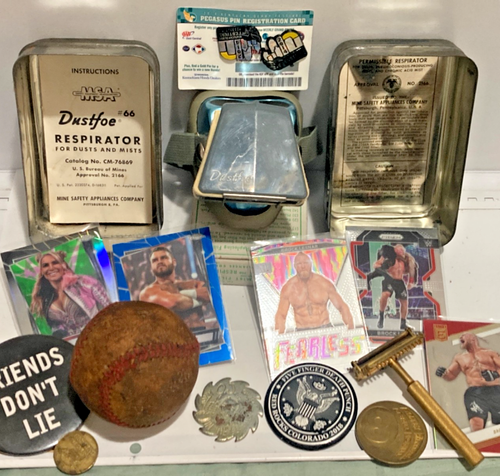 Vintage Lot Brock Lesnar OJ Simpson Coins Pog Razor Coalminer Mask WWE ...