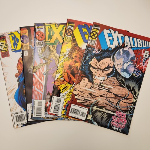 Lot of 5 Excalibur Comic Book 85 86 87 88 89 1995 Marvel Run Wolverine ...