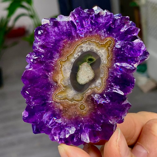 63G Natural high-quality Amethyst agate quartz cluster slice crystal ...