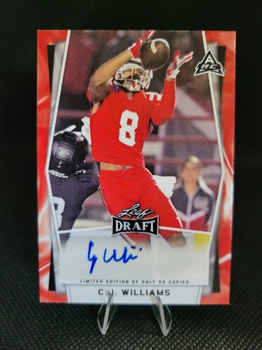 2022 Leaf Draft C.J. Williams Auto BA-C.JW Limited To 50 | eBay