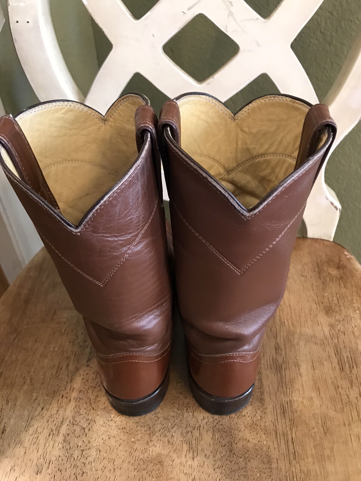 Vintage Justin Chocolate Brown Ropers Men’s Cowboy B… - Gem