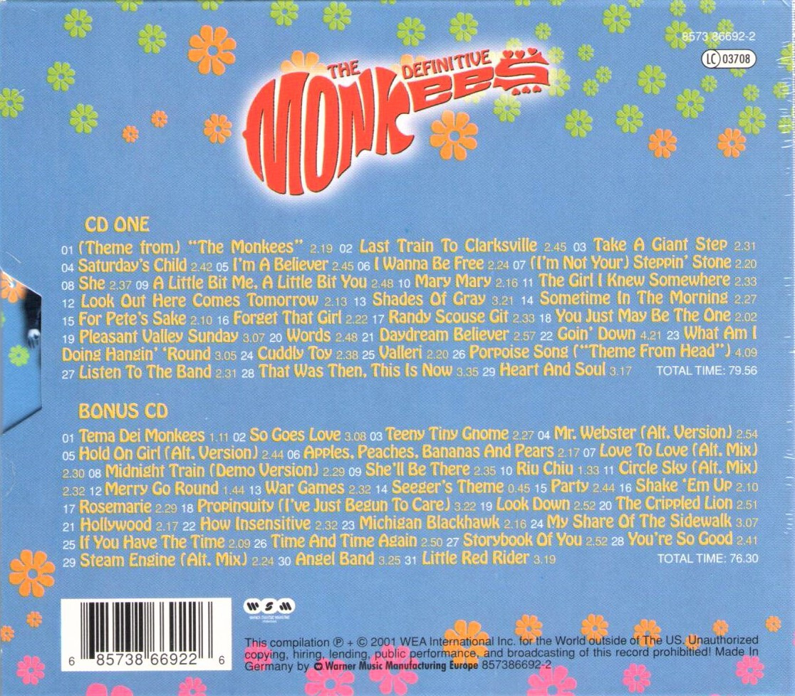 Definitive Monkees (+Bonus CD) by The Monkees (CD, Feb-2001, Wea/Warner ...