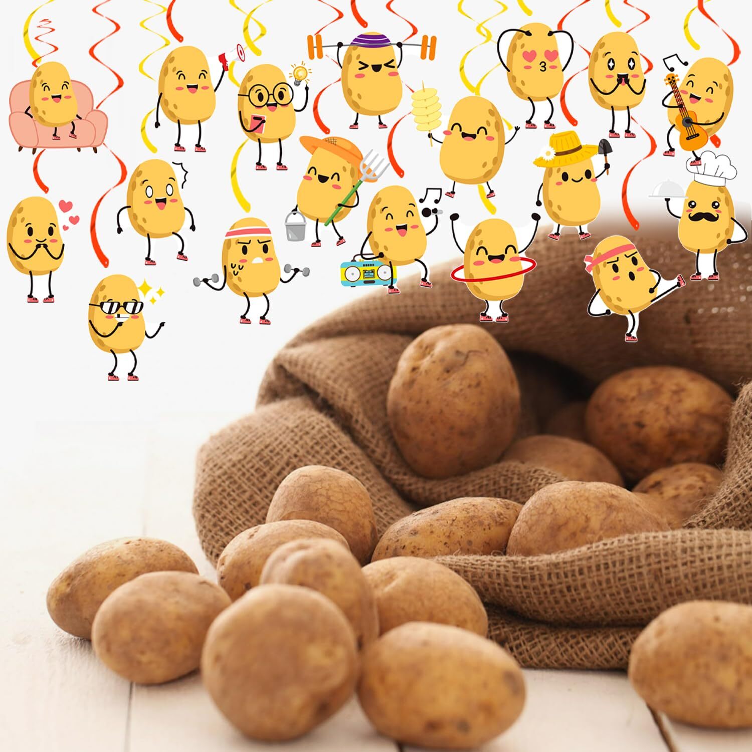 20PCS Potato Party Hanging Swirls Streamers for Potato-Themed Party ...