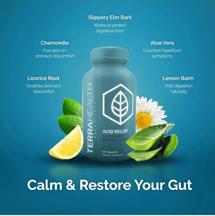 Terra Health Essentials - Acid Relief | All-Natural Reflux Relief 60 ...