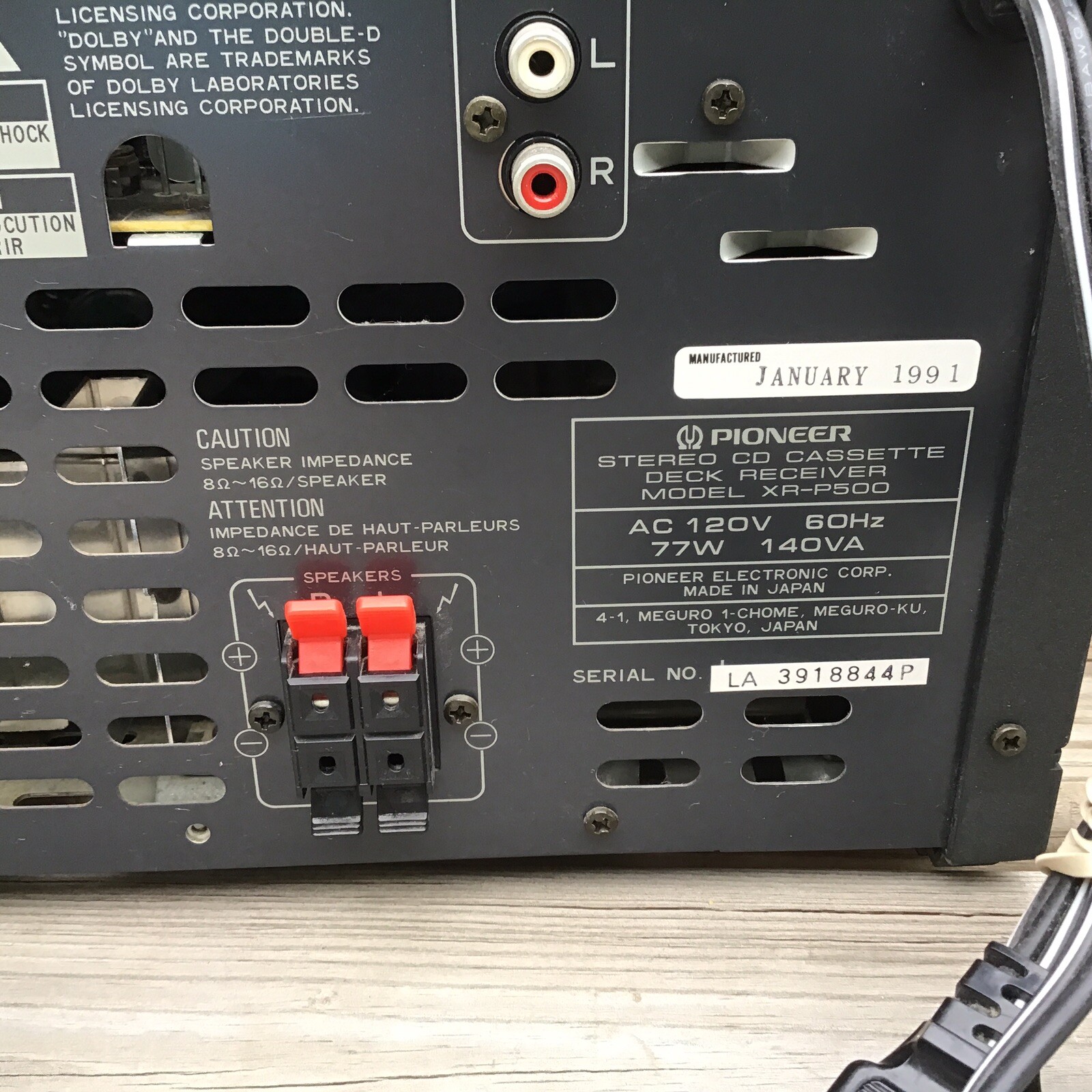 Pioneer Mini Stereo System AM FM Dual Cassette Audio XR-P500 - CD DOES ...