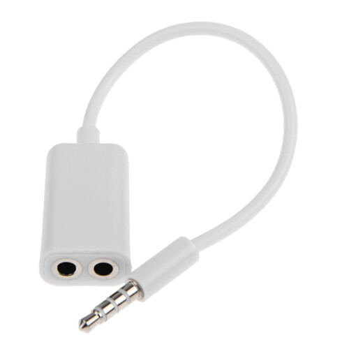 Headphones Splitter 3.5mm Earphone Adapter Dual Headset Port for Cell ...