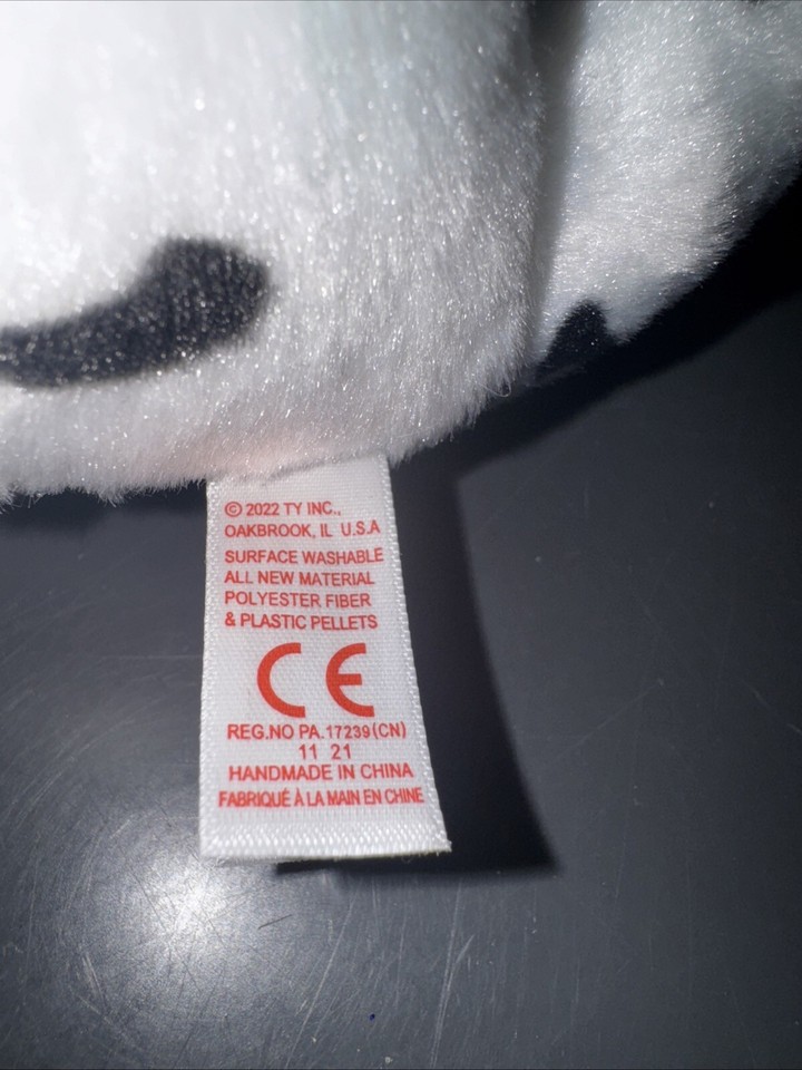 Ty CATCHER Dalmatian Dog Beanie Babies 6" Velvety Plush Bean Stuffed ...