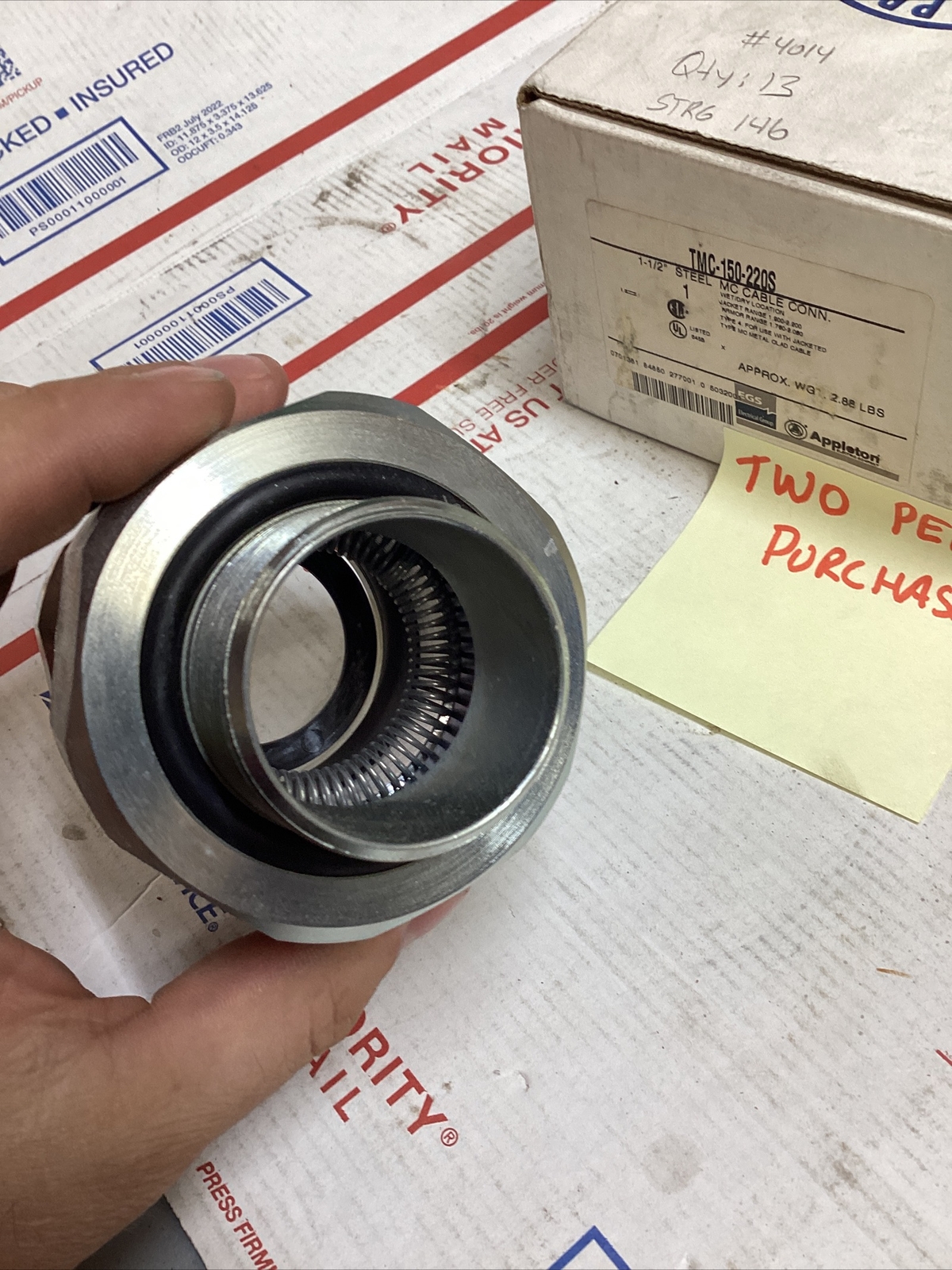 LOT of 2 NIB Appleton TMC-150-220SA 1.5" Aluminum Metal Clad MC Cable ...