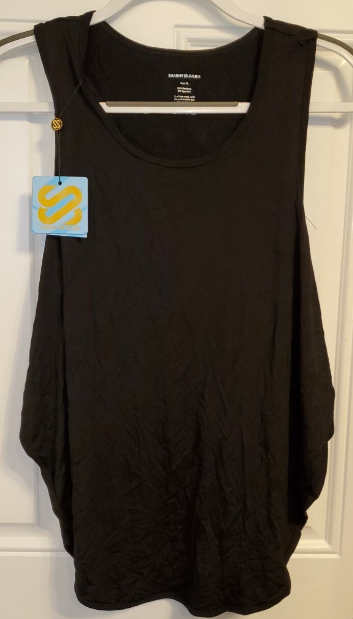 Women's Sharny & Julius SJ Softskin Mumlet Bamboo Singlet Top Black ...