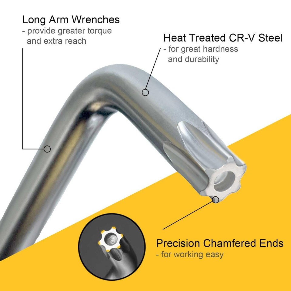 Long Arm Torx Star Allen Wrench Set Star Key Set T10t50 Hex Key Set ...