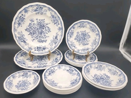 13 Pieces VTG Kensington Ironstone Balmoral Blue 1801 Staffordshire | eBay