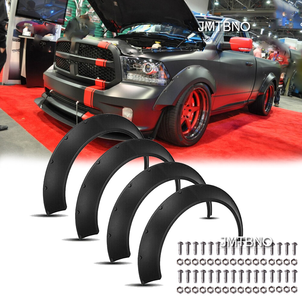 For Dodge Ram 1500 Pickup Black Fender Flares Extra Wide Body Kit Wheel ...