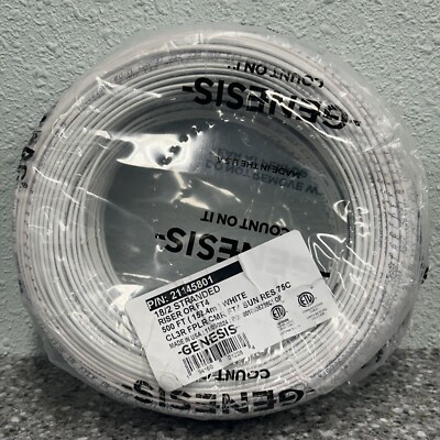Genesis Speed Bag 18/2 Stranded Riser Cable 500' White | eBay