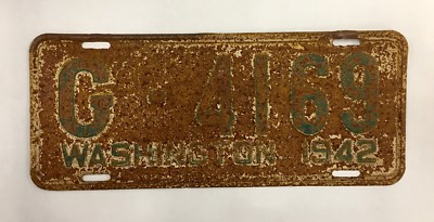 1942 WASHINGTON STATE CLARK COUNTY LICENSE PLATE (G-4169) | eBay