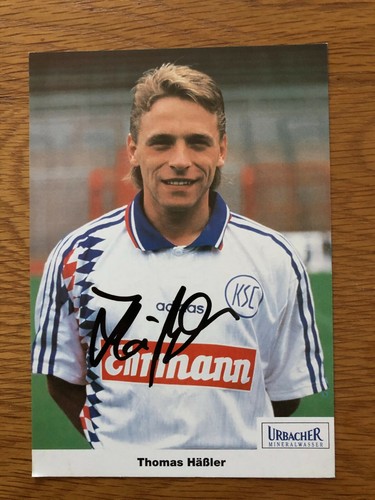 Thomas Hassler hand signed card Germany Deutschland Juventus Karlsruhe ...