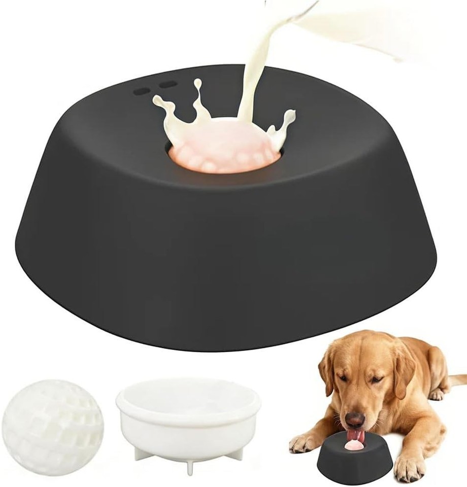 Rolling Ball Slow Feeder Dog Bowl, Pet Lick Ball Treat Dispenser | eBay UK