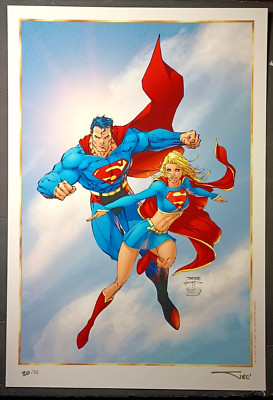 SUPERMAN SUPERGIRL ART PRINT JIM LEE ~ MICHAEL TURNER ~ ALEX SINCLAIR S ...