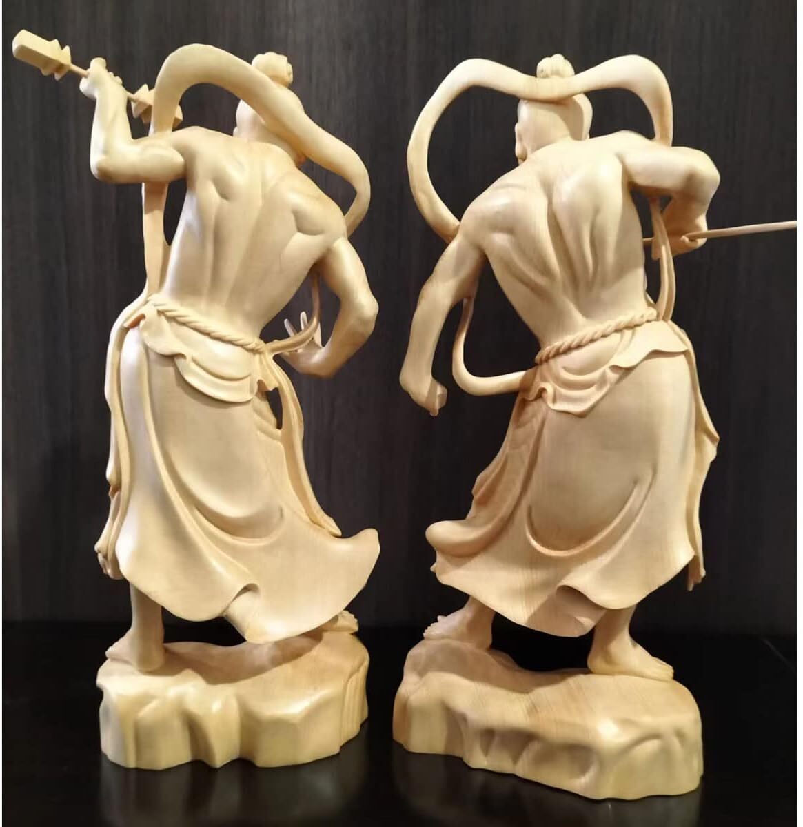 Nio Statue Figurine Kongo Rikishi Agyo Ungyo Wood Carving Hinoki Statue ...