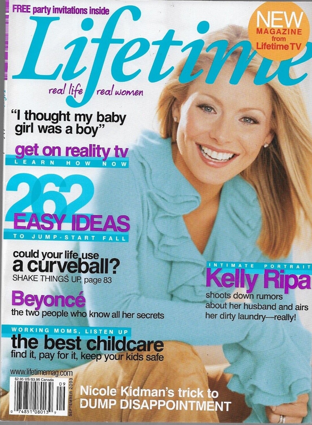 KELLY RIPA - LIFETIME Magazine Sept 2003 - BRAND NEW - No Label - Feet ...
